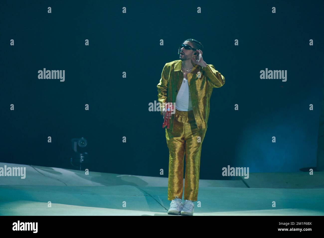 Puerto Rican Rapper Bad Bunny performs during his World's Hottest Tour ...