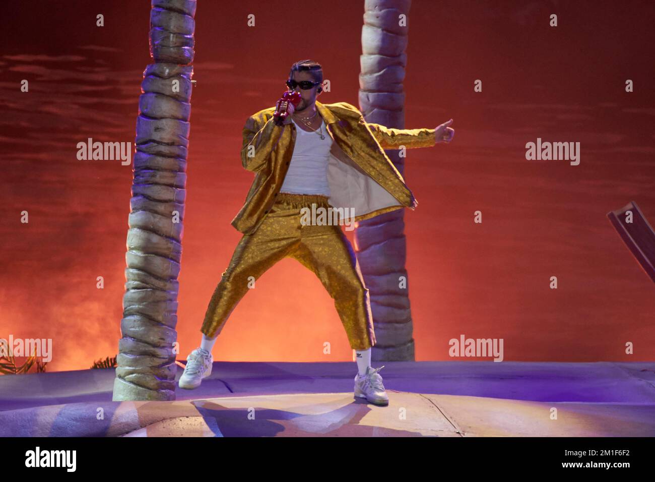 Puerto Rican Rapper Bad Bunny performs during his World's Hottest Tour ...