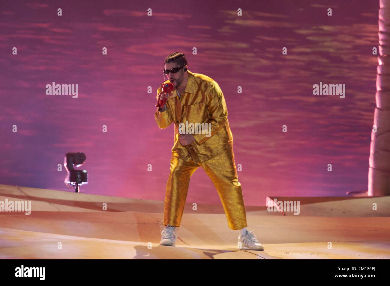 Puerto Rican Rapper Bad Bunny performs during his World's Hottest Tour ...