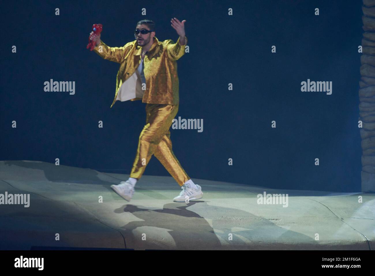 Puerto Rican Rapper Bad Bunny performs during his World's Hottest Tour ...