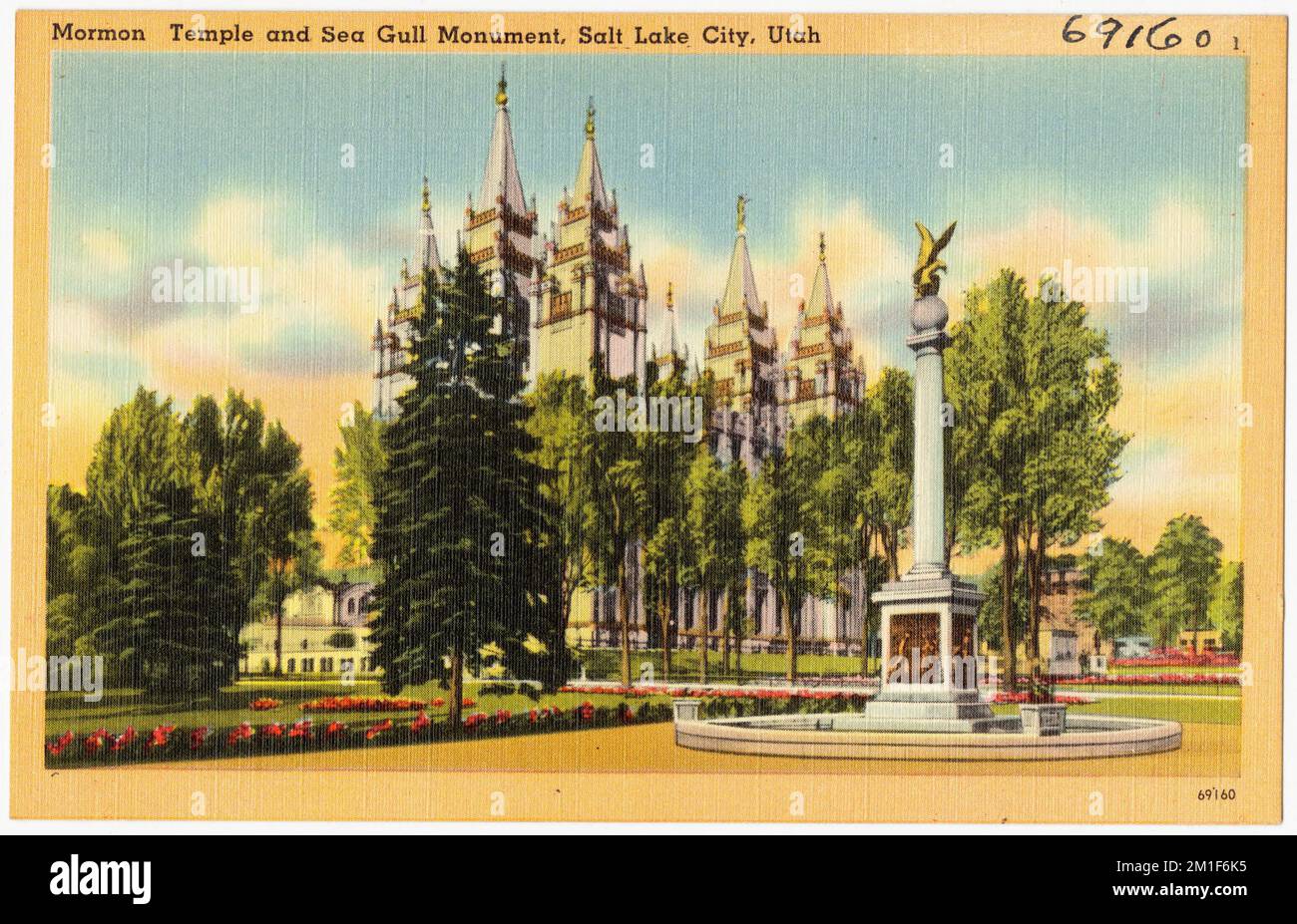 Mormon Temple and Sea Gull Monument, Salt Lake City, Utah , Monuments ...
