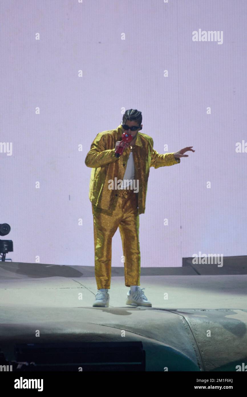 Puerto Rican Rapper Bad Bunny performs during his World's Hottest Tour ...