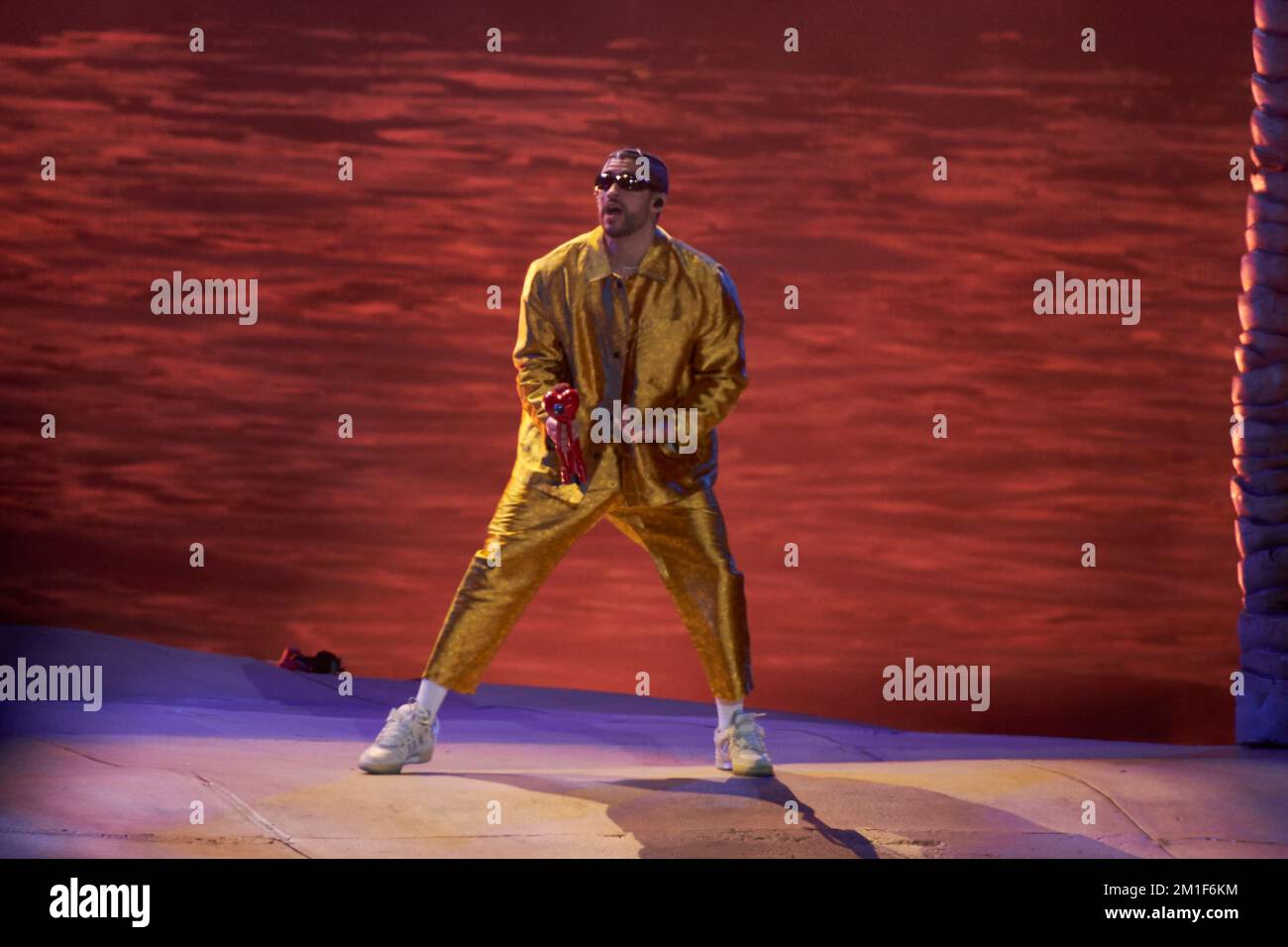 Puerto Rican Rapper Bad Bunny performs during his World's Hottest Tour ...