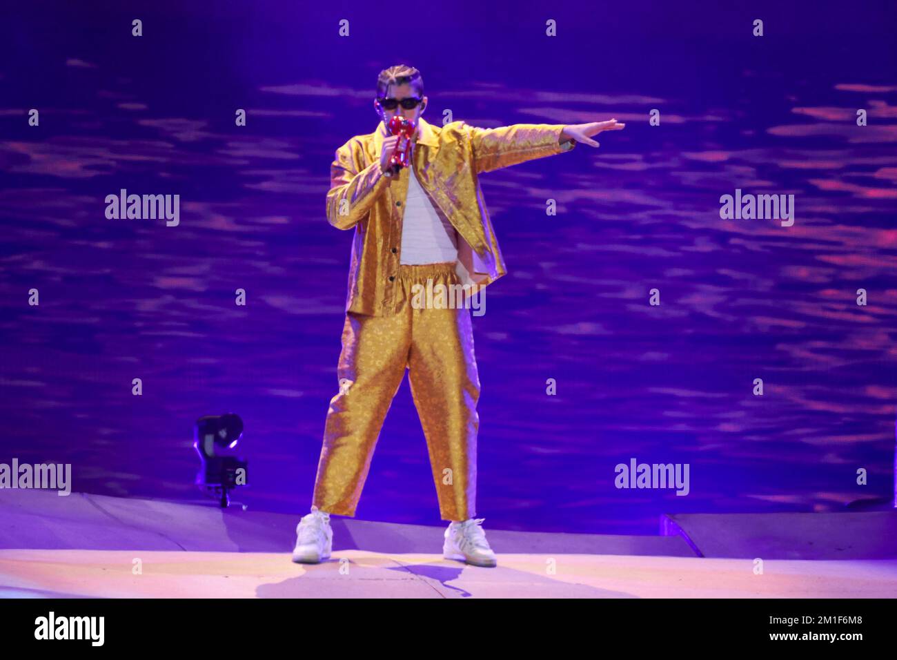 Puerto Rican Rapper Bad Bunny performs during his World's Hottest Tour ...