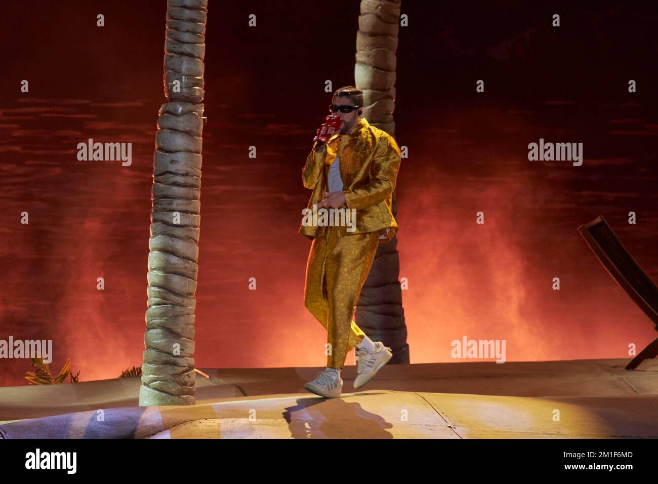 Puerto Rican Rapper Bad Bunny performs during his World's Hottest Tour ...