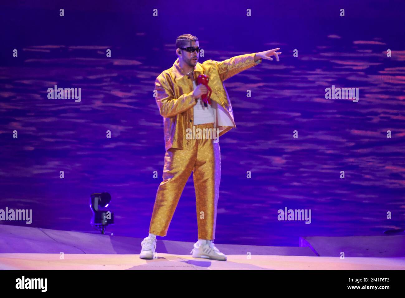 Puerto Rican Rapper Bad Bunny performs during his World's Hottest Tour ...