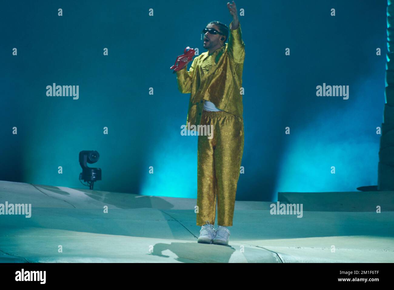 Puerto Rican Rapper Bad Bunny performs during his World's Hottest Tour ...