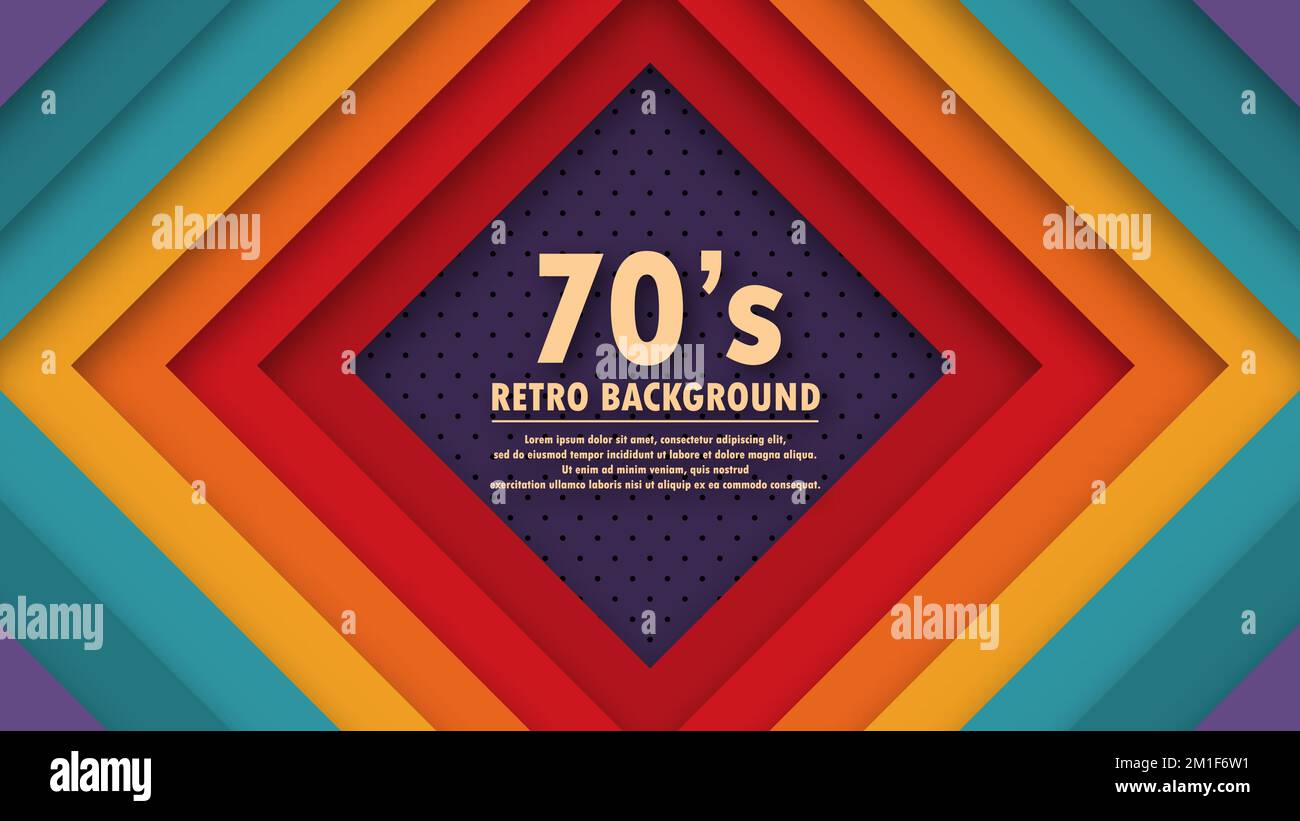 Abstract 1970's background with rhombus elements and retro colors ...