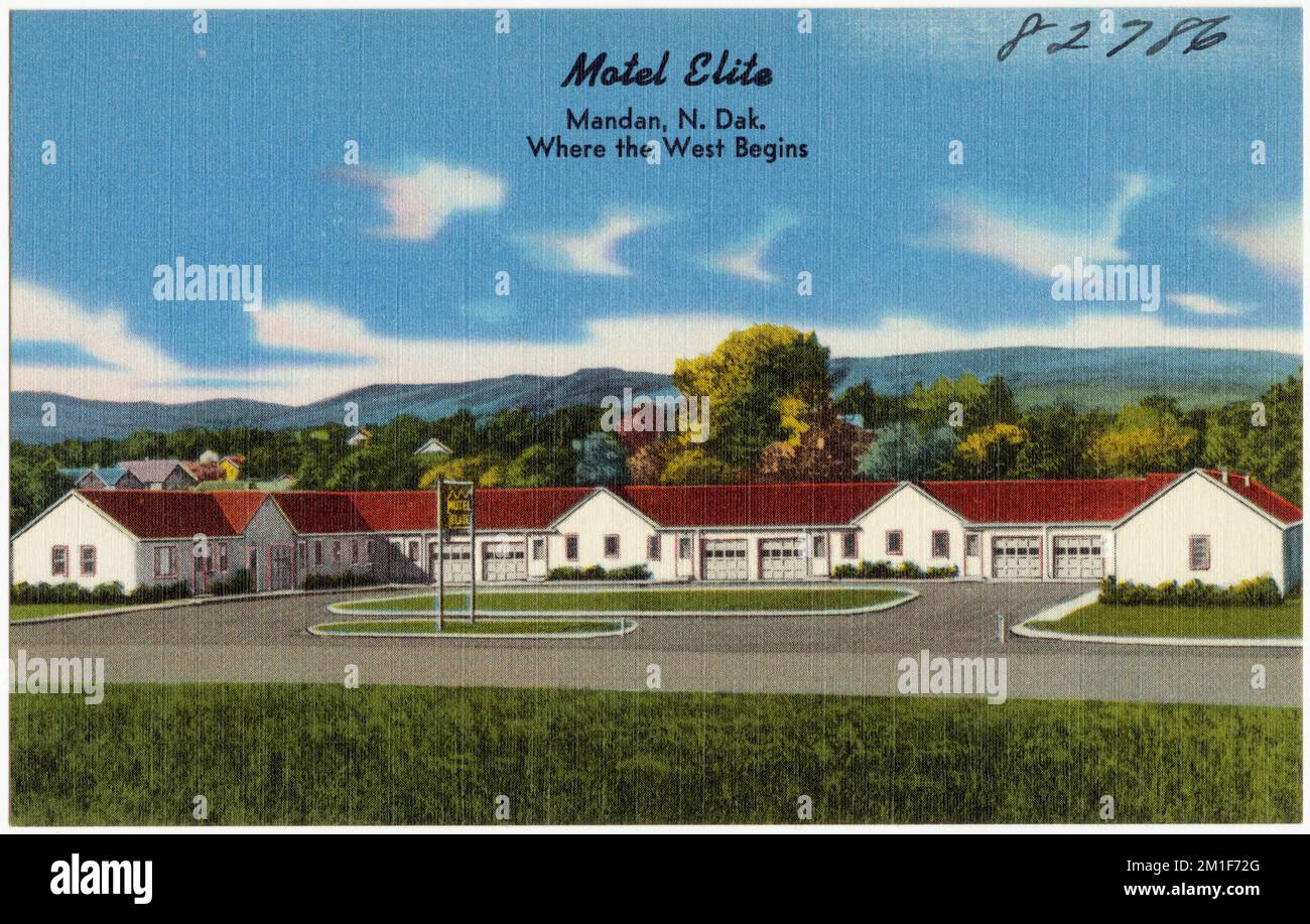 Motel Elite, Mandan, N. Dak., where the west begins , Motels, Tichnor ...