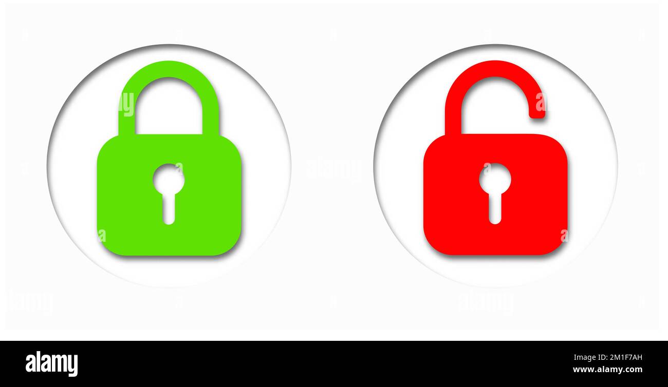 Set of lock icons, lock icon. Safety symbols. Vector illustration ...