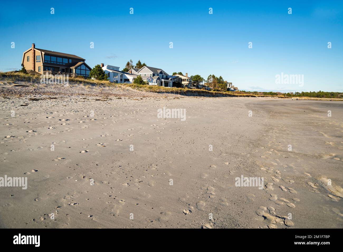 Sandy beach at the Scarborough Beach State Park near Portland, Maine ...