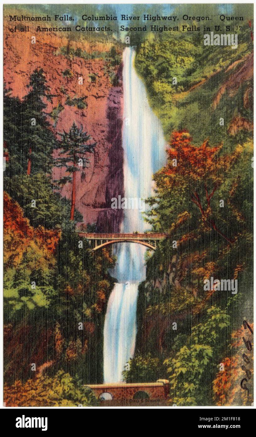 Multnomah Falls, Columbia River Highway, Oregon. Queen of fall of all ...