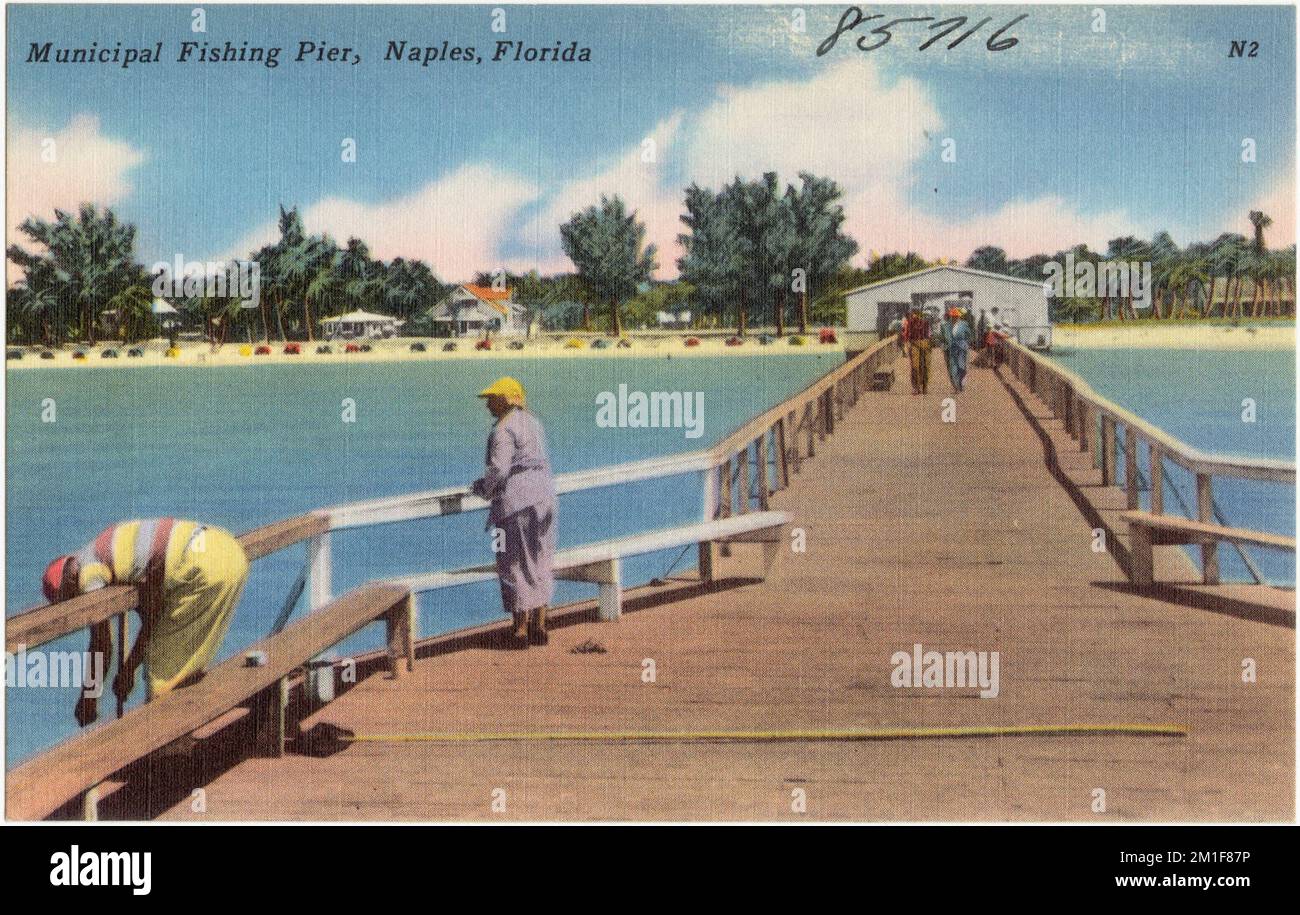 Municipal fishing pier, Naples, Florida , Piers & wharves, Tichnor ...