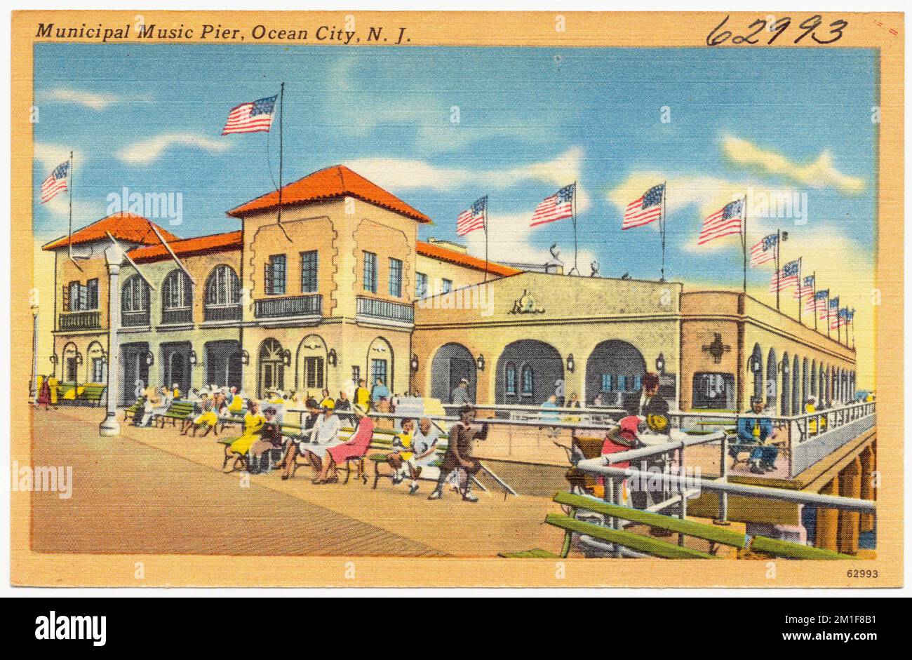 Municipal Music Pier, Ocean City, N. J. , Piers & wharves, Tichnor ...