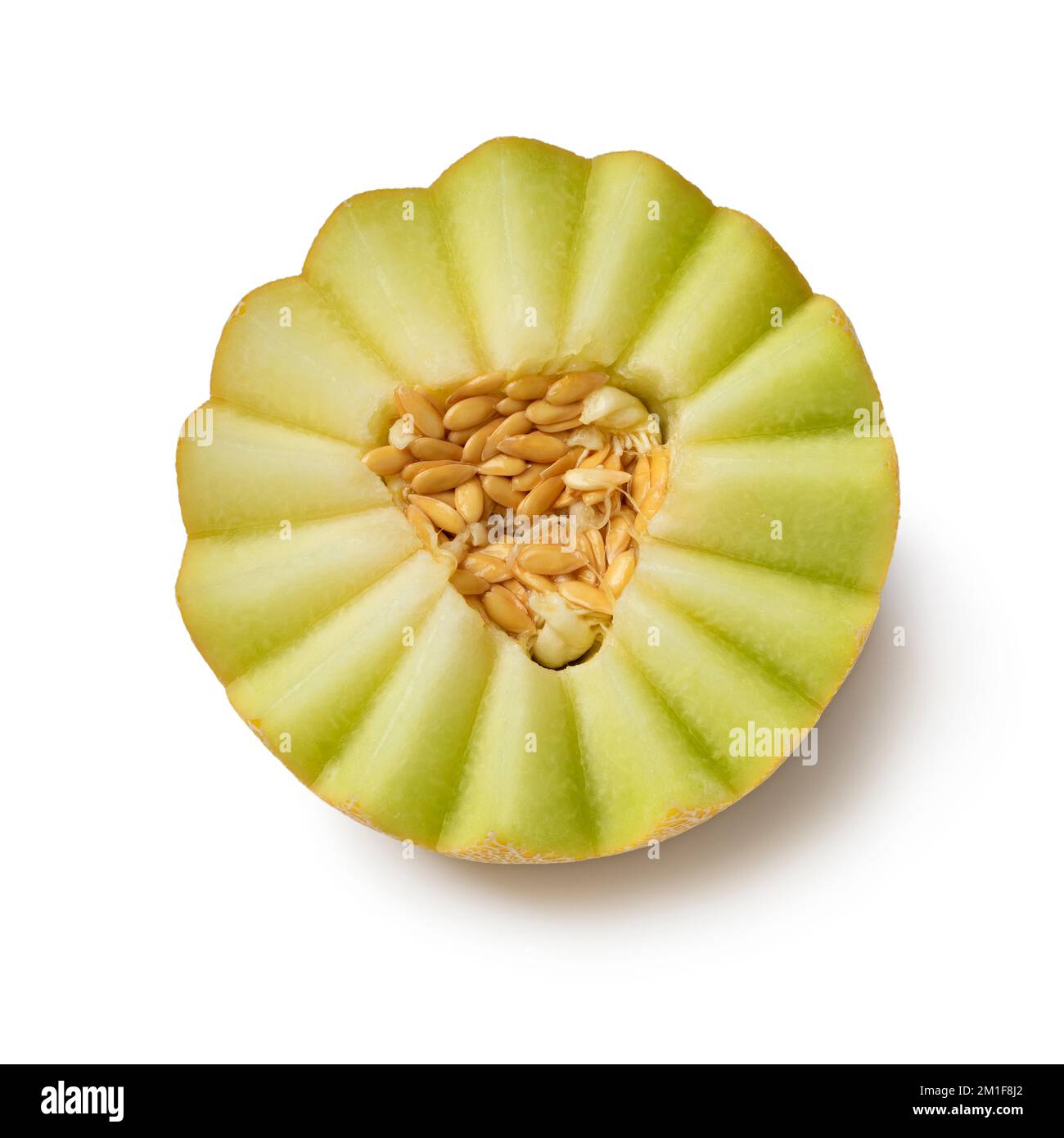 Fancy cut ripe half Galia melon isolated on white background Stock ...