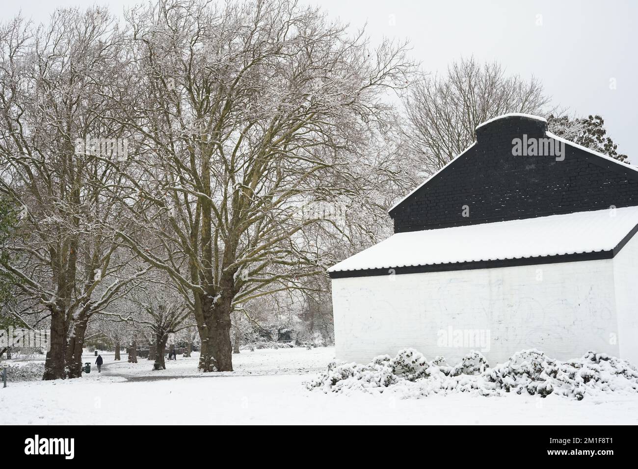 A snow-covered Montrose Pk on the 12-12-2022, in Barnet, London ...