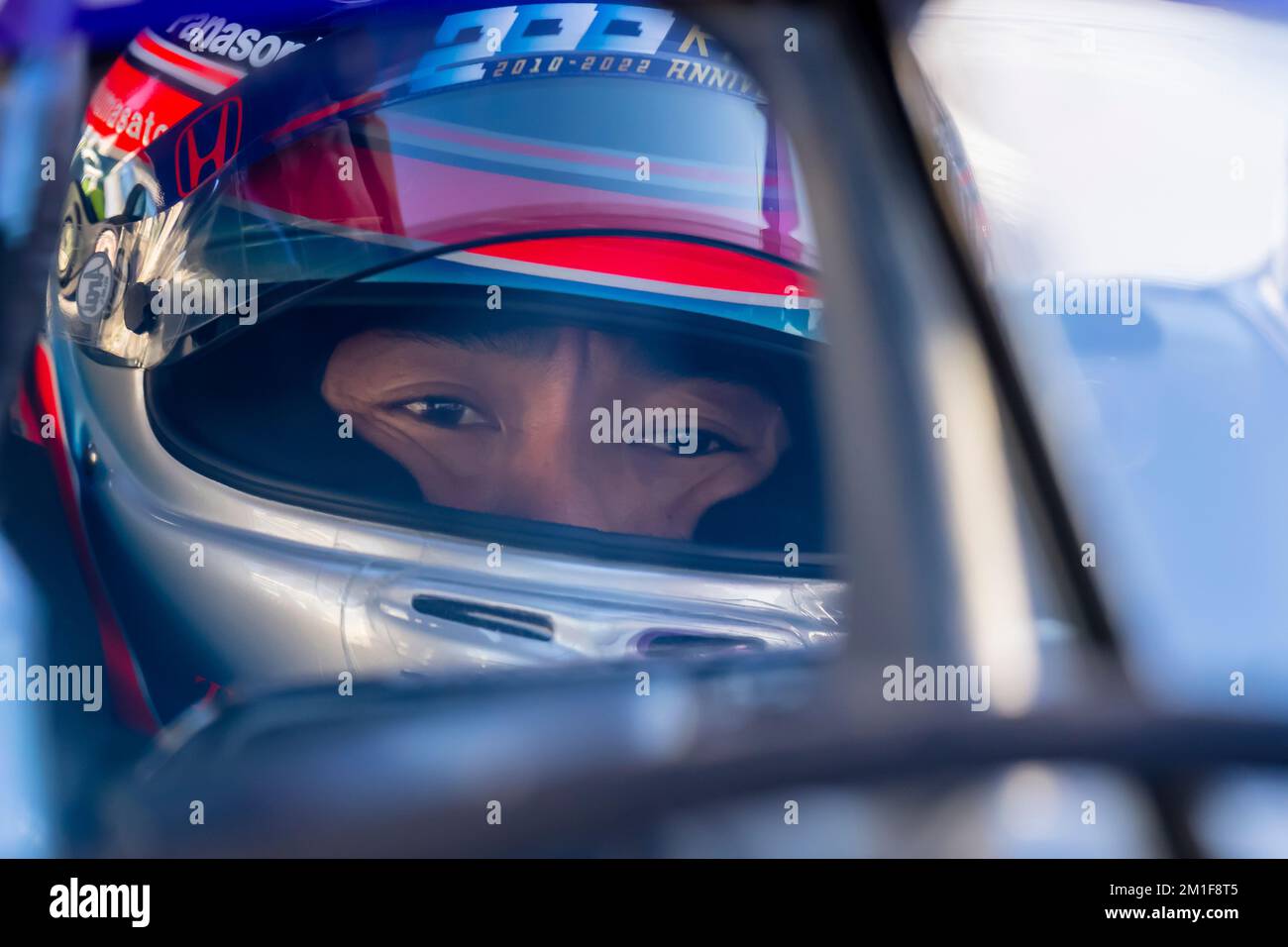 TAKUMA SATO (51) of Tokyo, Japan prepares to practice for the XPEL 375 ...