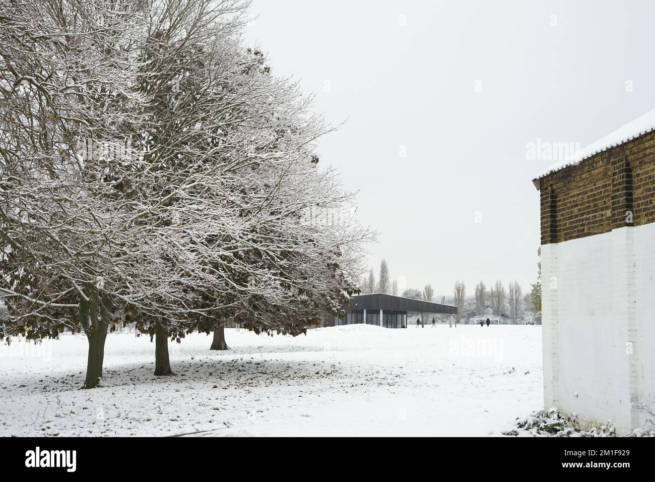 A snow-covered Montrose Pk on the 12-12-2022, in Barnet, London ...