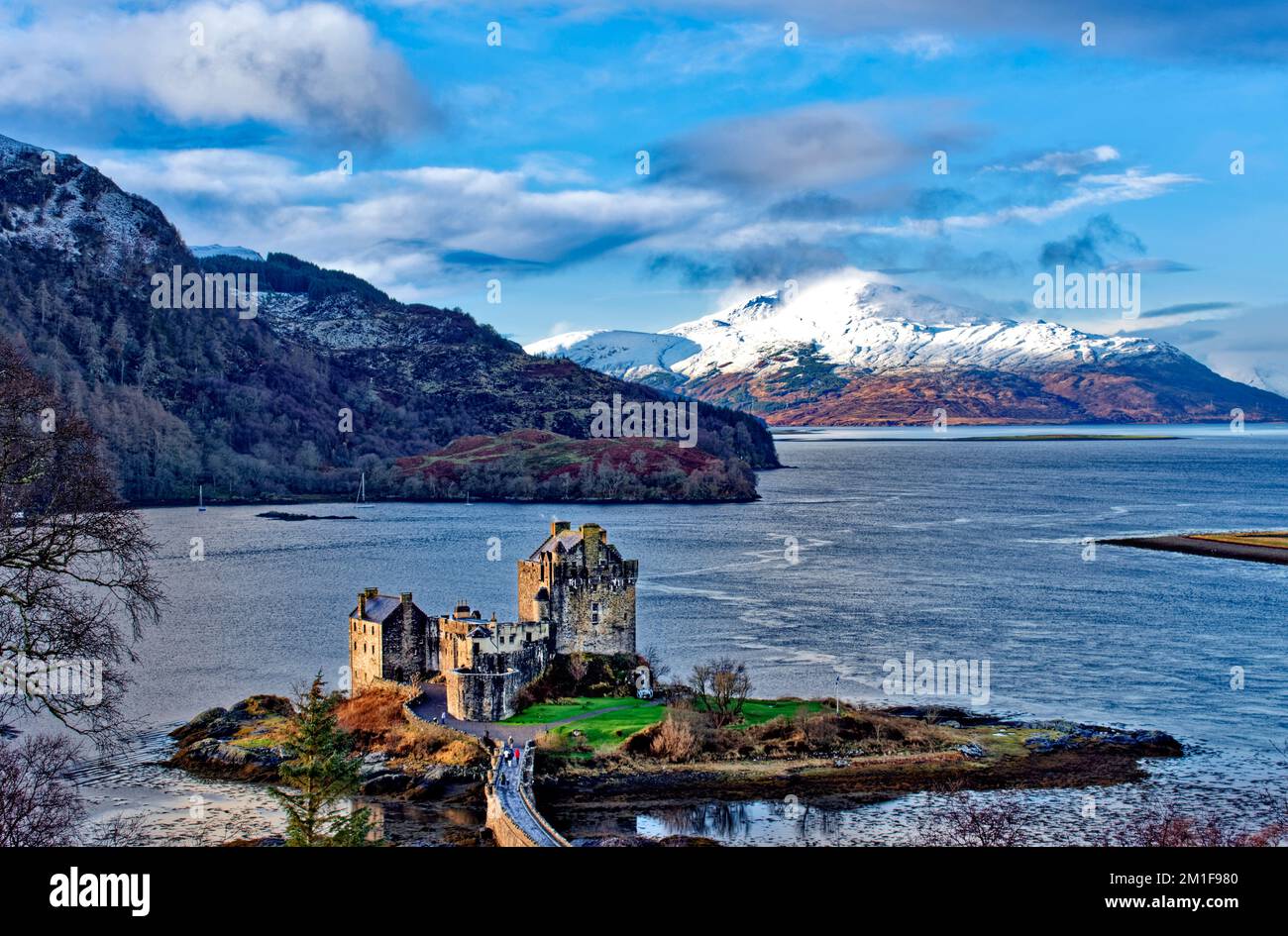 Eilean Donan Castle Dornie Scotland a small island in Loch Duich people ...