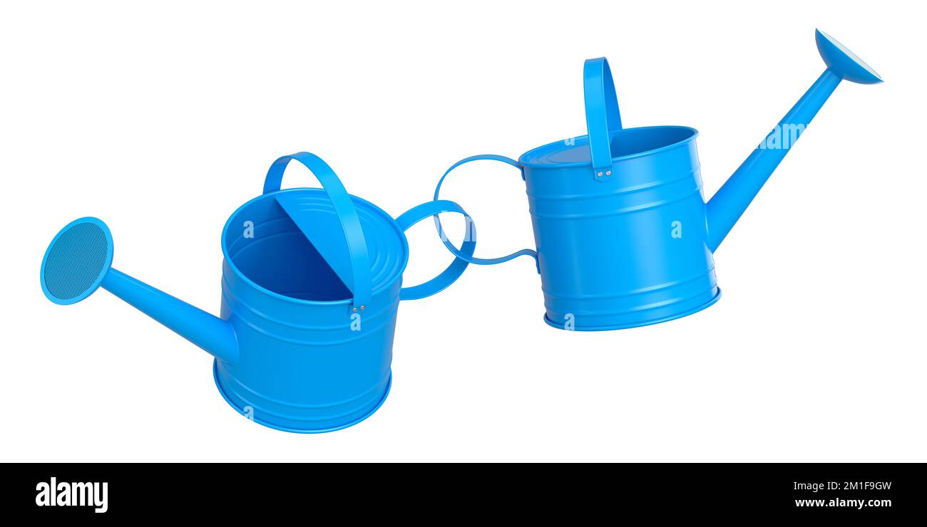 Set of watering can isolated on a white background. 3d render concept ...