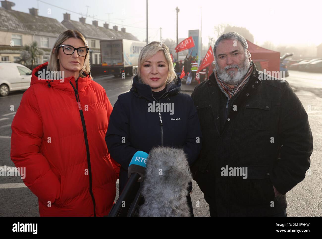 Sinn Fein Vice President Michelle O’Neill (centre) with party ...