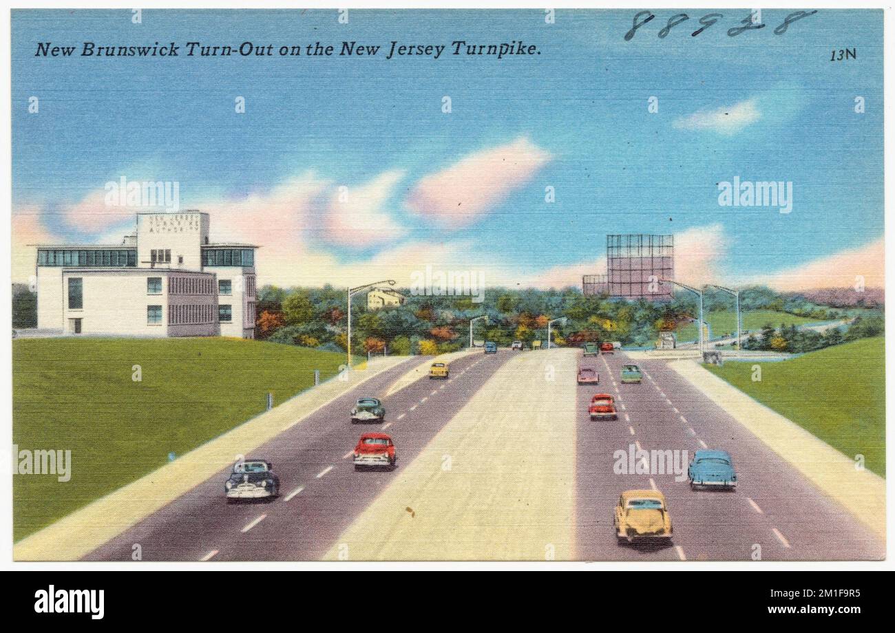 New Brunswick turn-out on the New Jersey Turnpike , Roads, Tichnor ...