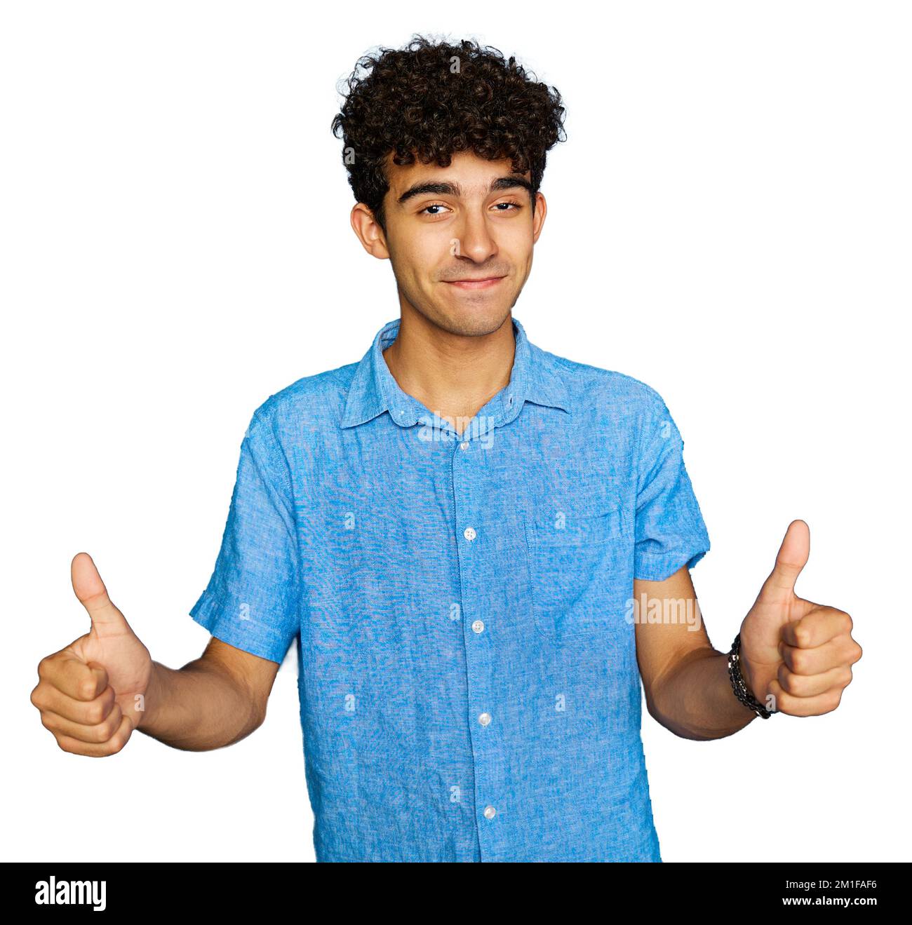 Teenage man smiling because everything has gone well, OK sign, all ...