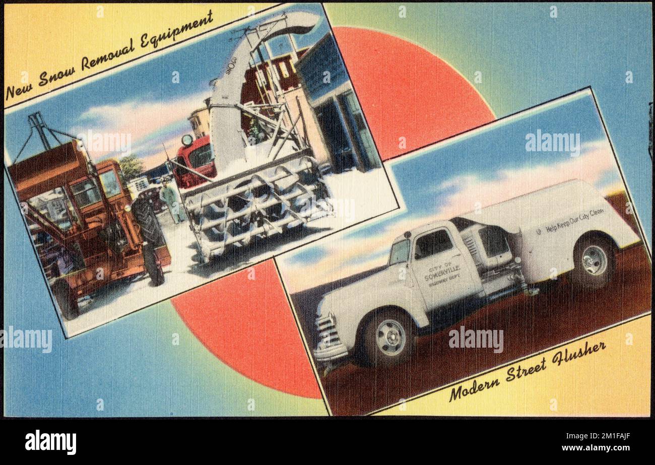 New snow removal equipment. Modern street flusher , Tichnor Brothers ...