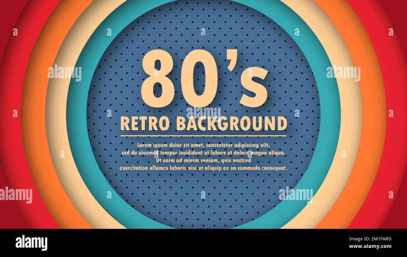 Abstract geometric 1980's perforation background with retro colors and ...