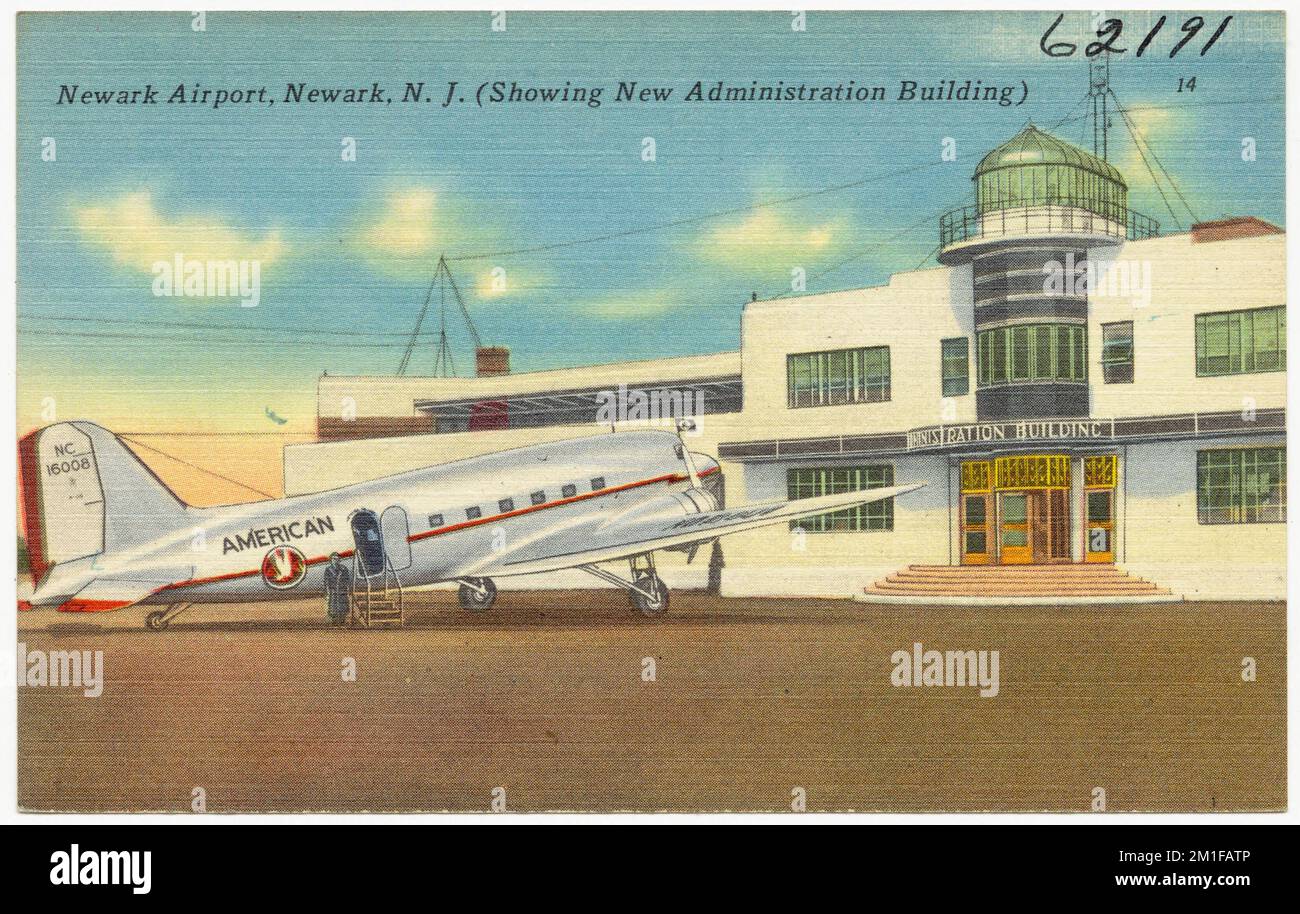 Newark Airport, Newark, N. J. (showing new administration building ...