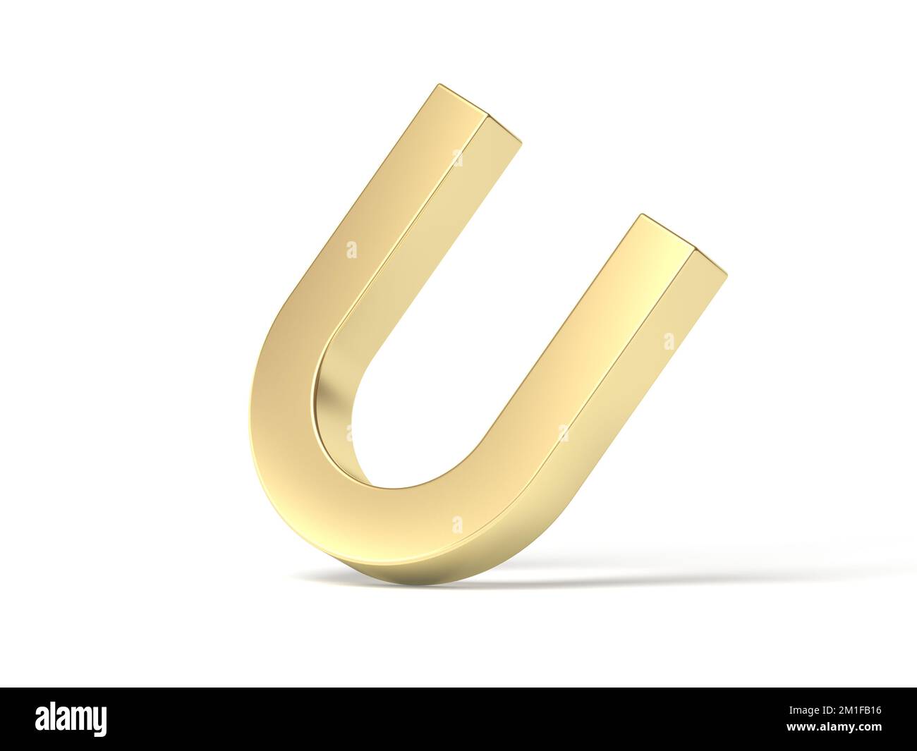 Gold magnet isolated on white background. 3d illustration Stock Photo ...