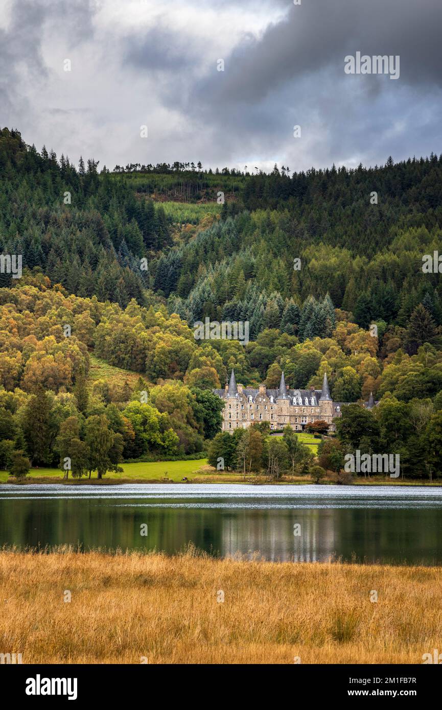 Tigh Mor across Loch Achray, Trossachs, Stirling, Scotland Stock Photo ...
