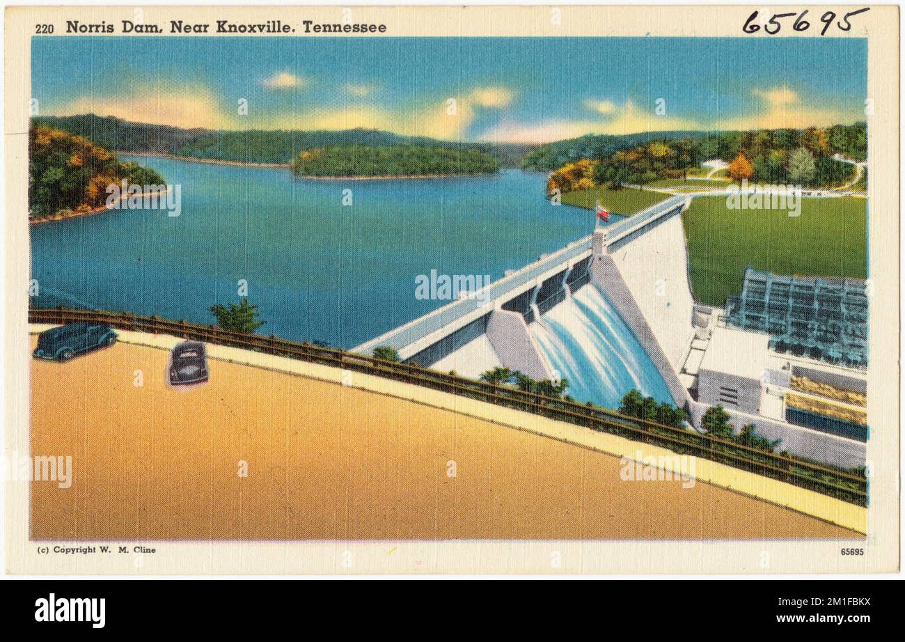Norris Dam, near Knoxville, Tennessee , Dams, Tichnor Brothers ...