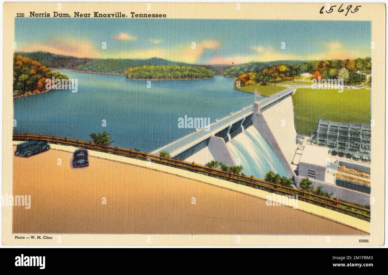 Norris Dam, near Knoxville, Tennessee , Dams, Tichnor Brothers ...