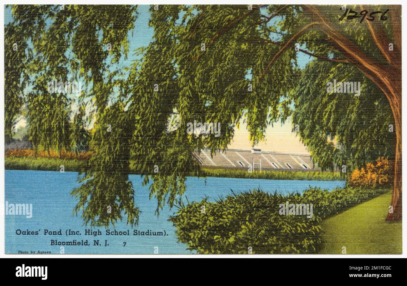 Oakes' Pond (inc. high school stadium), Bloomfield, N. J. , Lakes ...