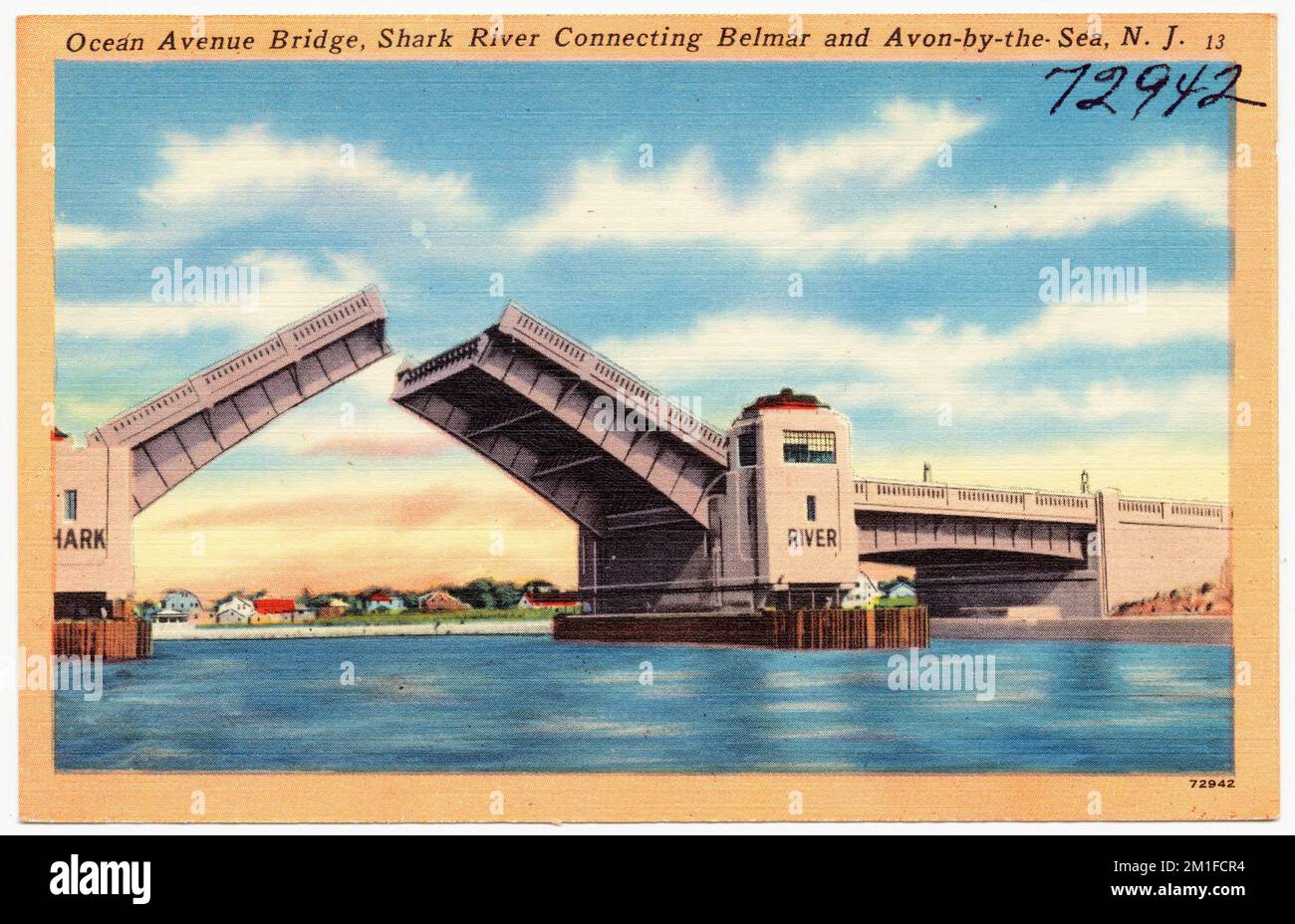 Ocean Avenue Bridge, Shark River connecting Belmar and Avon-by-the-Sea ...