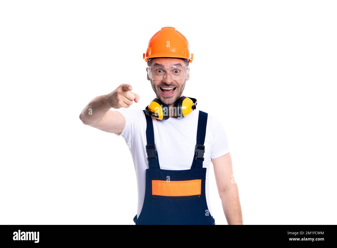 surprised workman man isolated on white background. workman man in ...