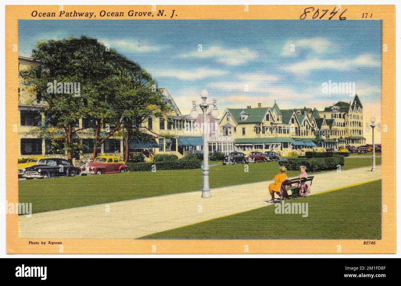 Ocean Pathway, Ocean Grove, N. J. , Cities & towns, Tichnor Brothers ...