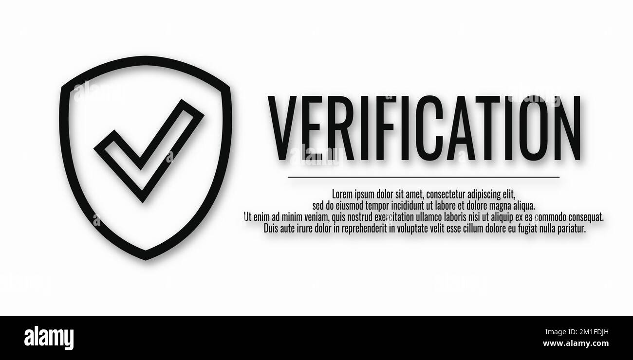 Vector illustration with word Verification on a white background ...