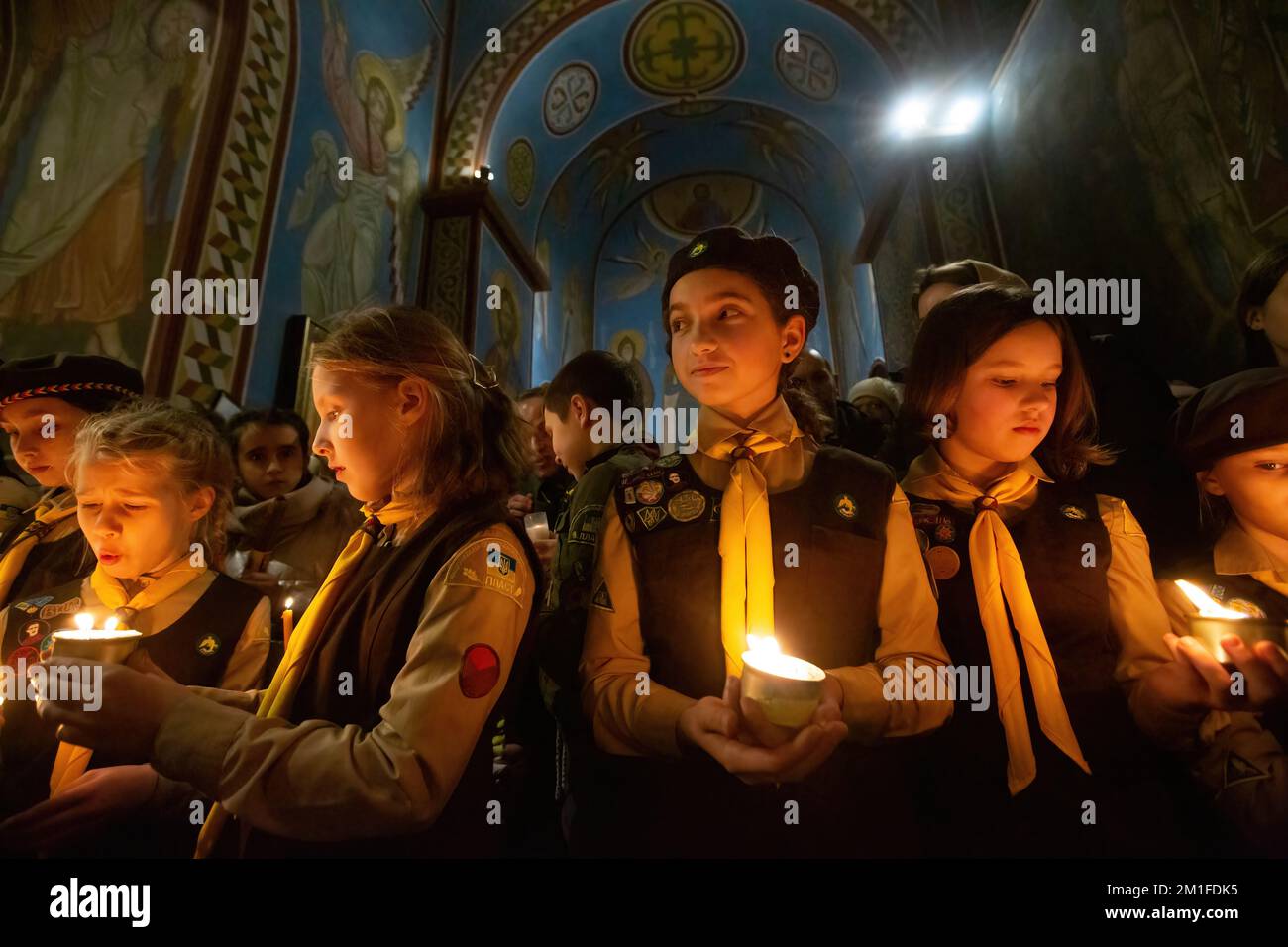 Kyiv, Ukraine. 11th Dec, 2022. Little members of the Plast National ...