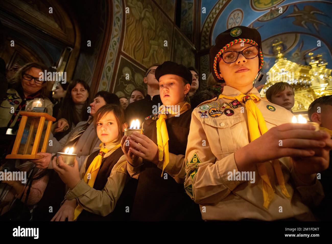 Kyiv, Ukraine. 11th Dec, 2022. Little members of the Plast National ...