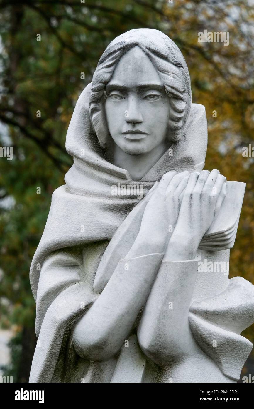Statue of azerbaidjani poet, Khourchidbanou Natavan, Evian-les-Bains ...