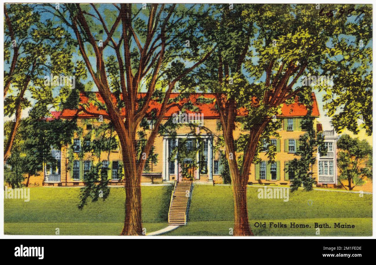 Old Folks Home, Bath, Maine , Tichnor Brothers Collection, postcards of ...
