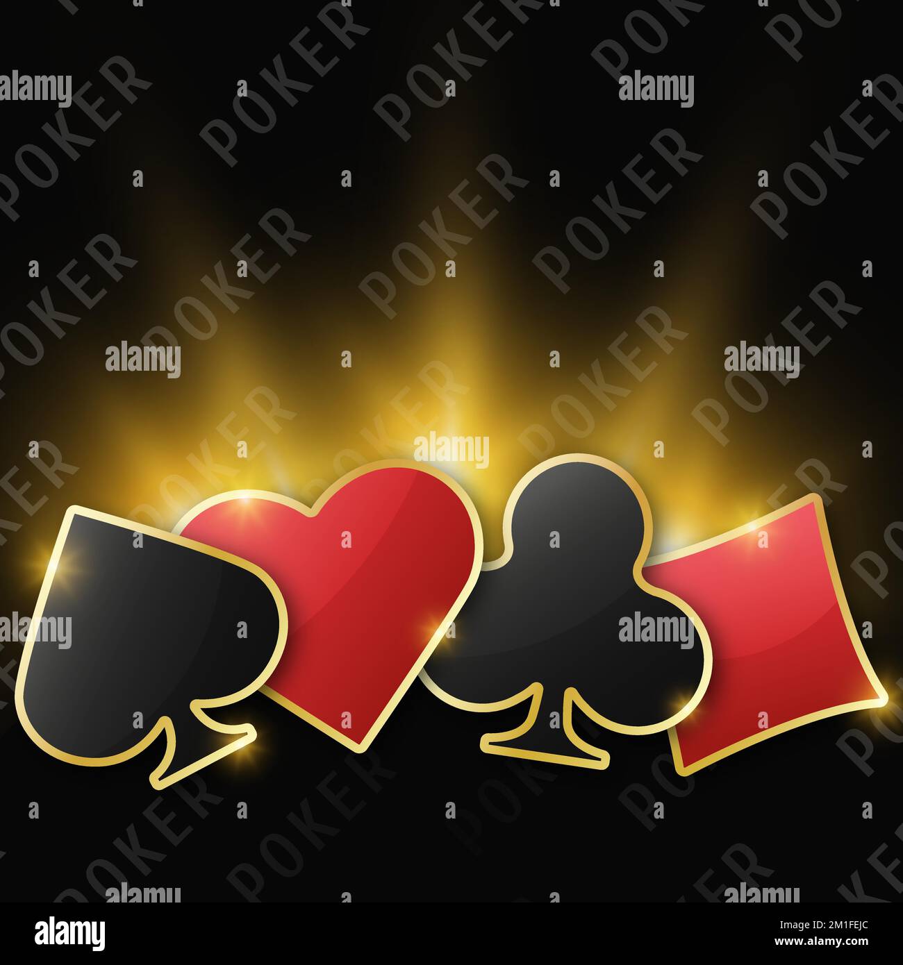 Poker tournament banner. Poker logo with playing card suit chips. Clubs ...