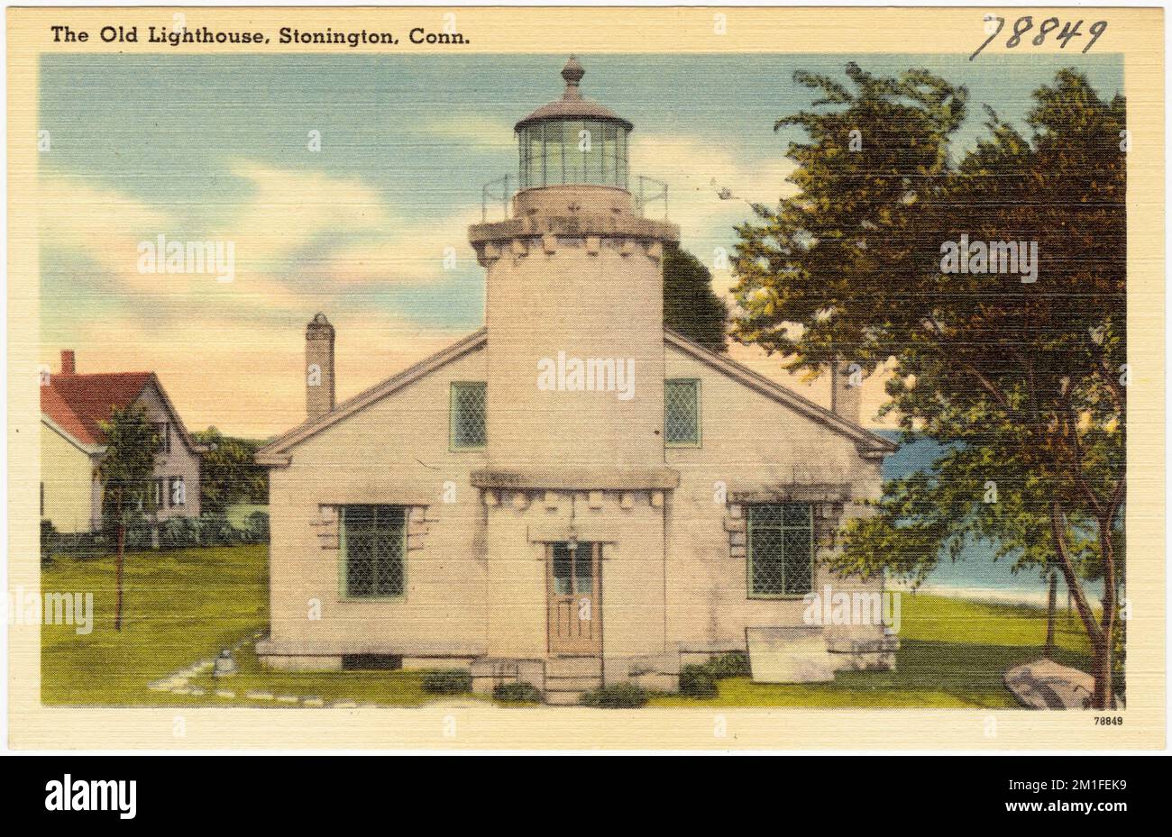 The Old Lighthouse, Stonington, Conn. , Lighthouses, Tichnor Brothers ...