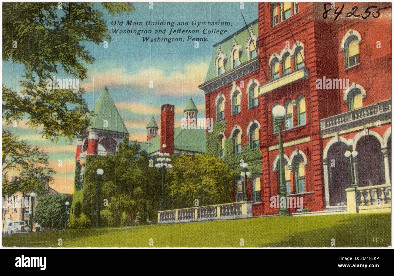Old main building and gymnasium, Washington and Jefferson College ...