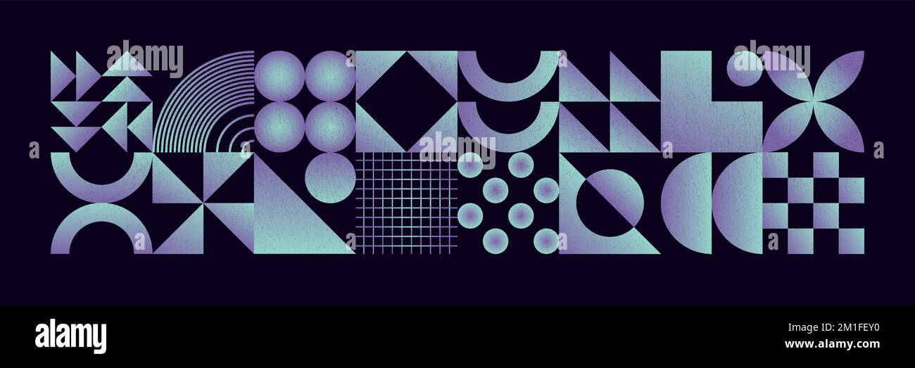 Brutalist style futuristic pattern with gradient geometric shapes ...
