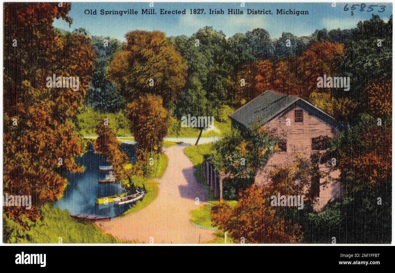 Old Springville Mill, erected 1827, Irish Hills District, Michigan ...