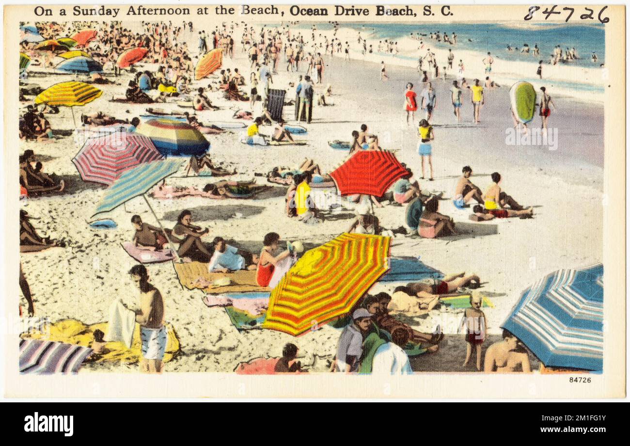 On a Sunday afternoon at the beach, Ocean Drive Beach, S. C. , Beaches ...