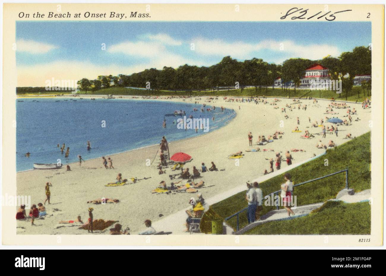On the beach at Onset Bay, Mass. , Beaches, Tichnor Brothers Collection ...
